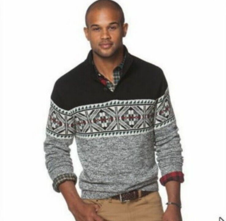 Chaps 100% Cotton Button Mock Neck Sweater Men's M NWT | eBay