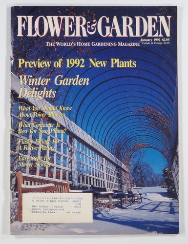 1992 Jan FLOWER & GARDEN preview of new plants HOLIDAY FOLIAGE ...