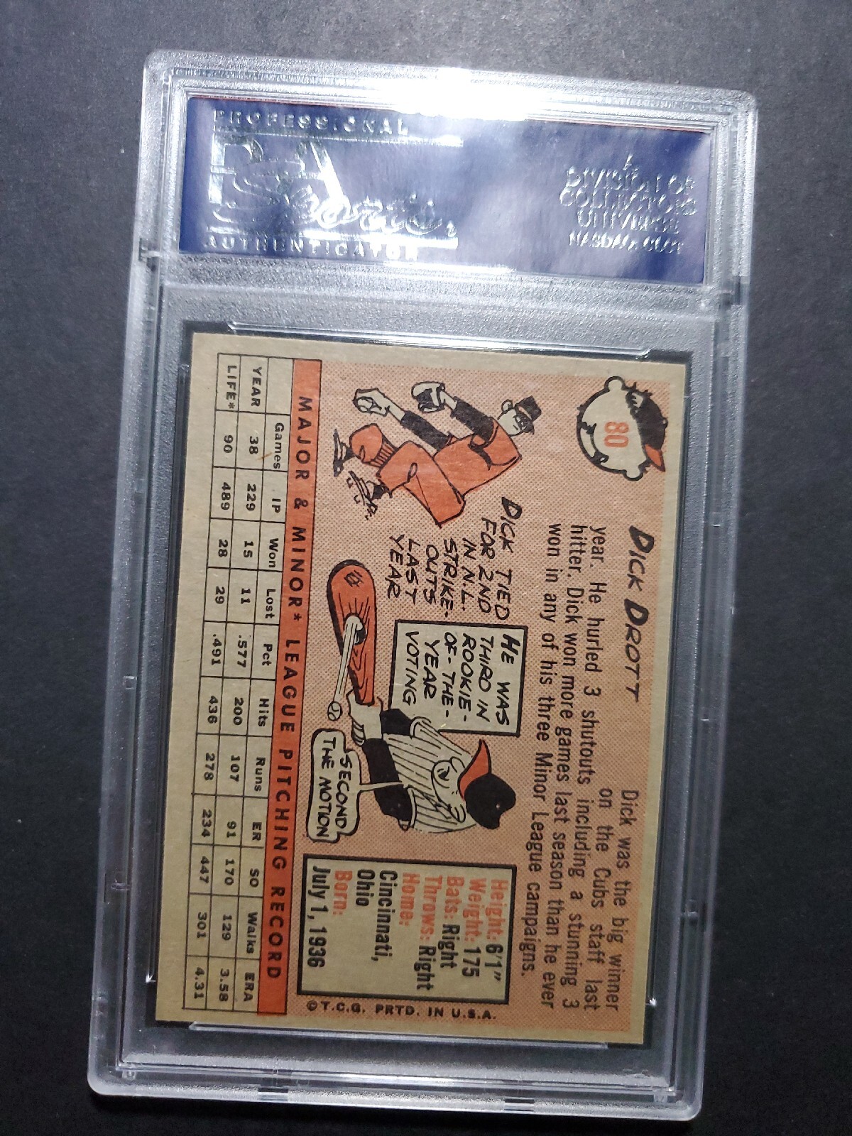 1958 Topps #80 Dick Drott Mint 9 Baseball Card Chicago Cubs | eBay