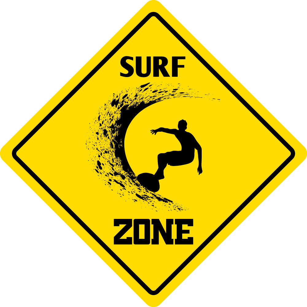 *Aluminum* Surf Zone Funny Metal Novelty Sign 12"x12" | eBay