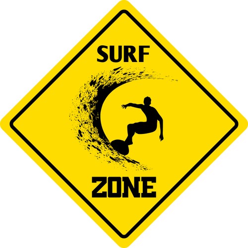 *Aluminum* Surf Zone Funny Metal Novelty Sign 12"x12" | eBay