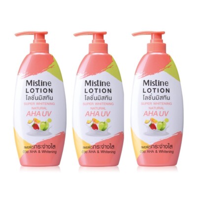 3x400ml Lotion Body Skin Moisturizing Mistine AHA UV Whitening Super ...