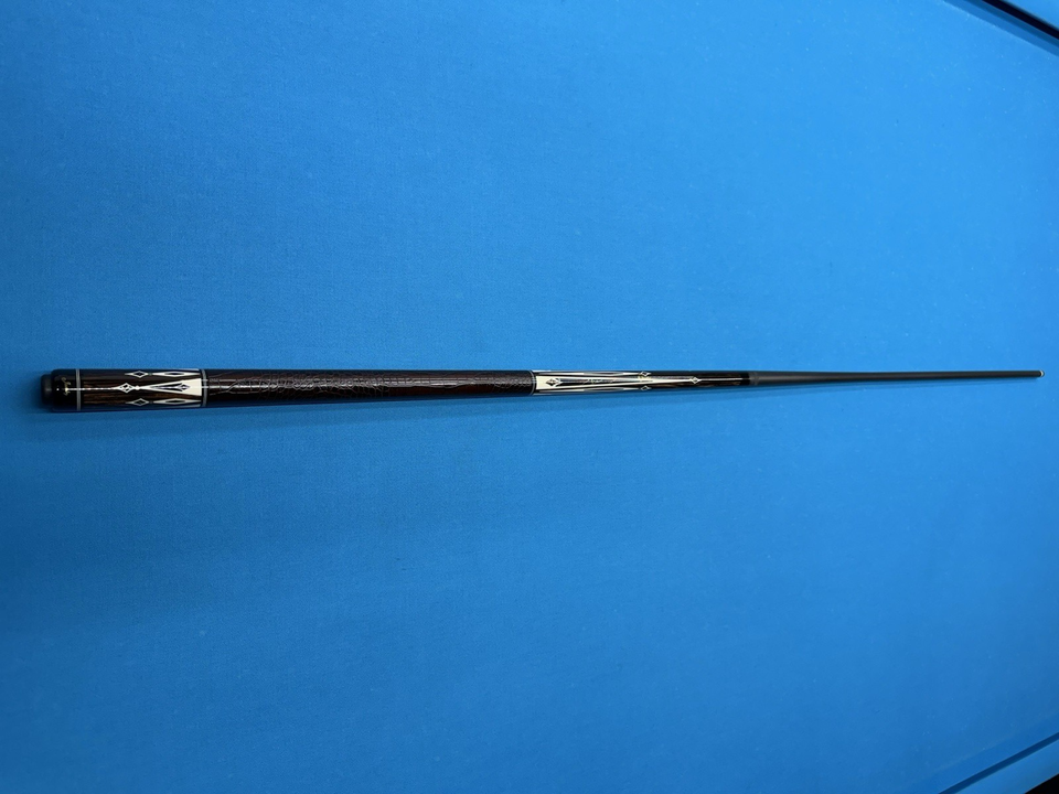 JACOBY CUSTOM POOL CUE 4.0 CF 12.3MM 30" BLACK PALM WHITE JUMA GOLD ...