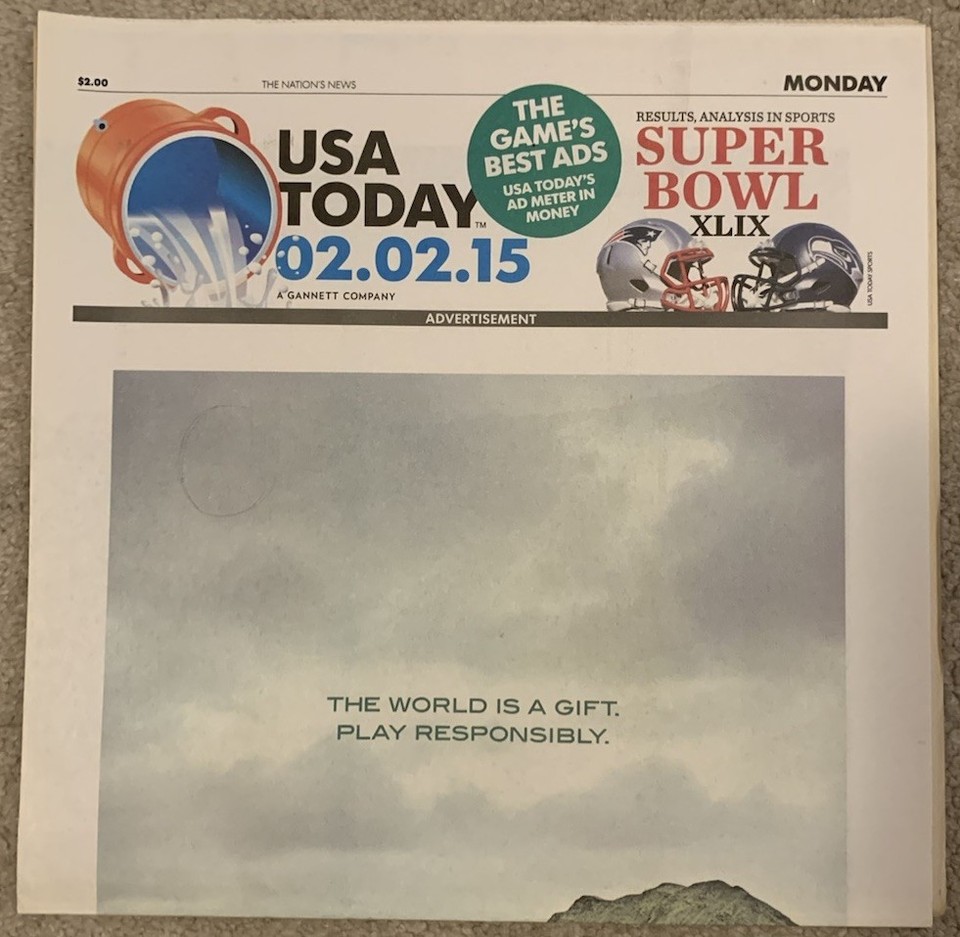 2015 Super Bowl XLIV newspaper New England Patriots Seattle Seahawks ...