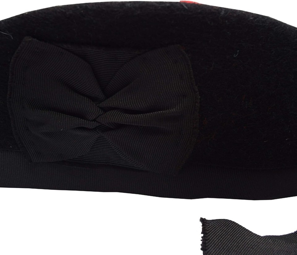 Claymore Black Glengarry Hat, Traditional Scottish Plain Black ...