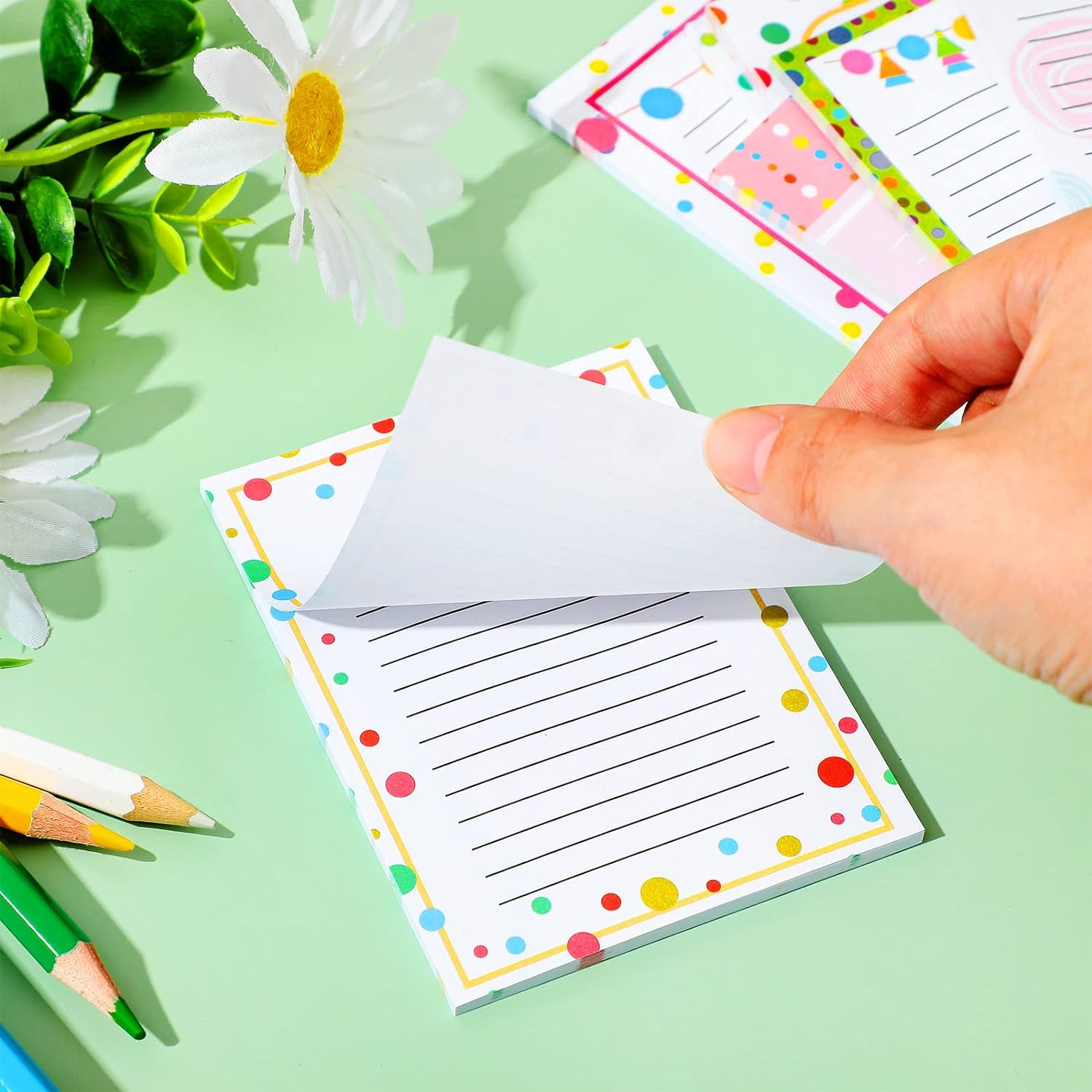 12 Pcs Confetti Small Note Pads Lined Stick Pad 3 X 4 Inch Decorative ...