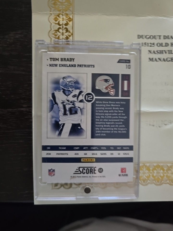 Tom Brady AUTOGRAPH RARE Score Numbers Game #10 GEM LOW POP ! AUTO W ...