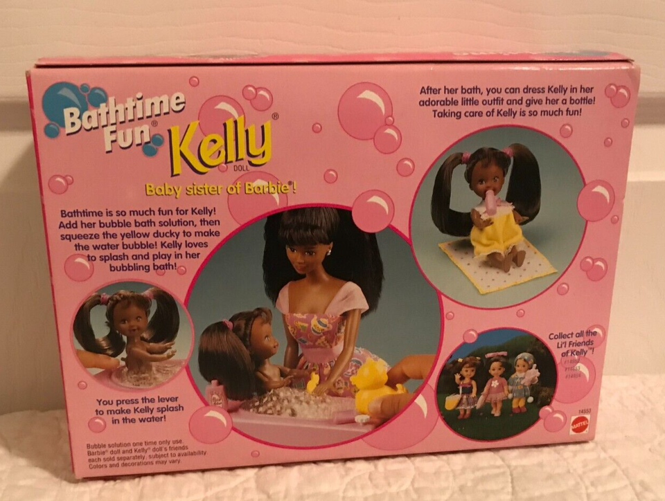 1995 Bathtime Fun Kelly - African American Baby Sister of Barbie ...