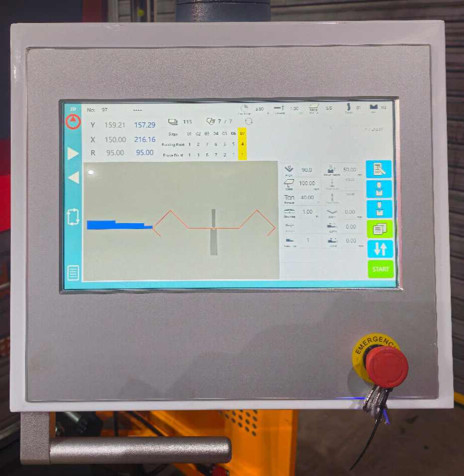 New CARTER 4000mm x 200ton 8 Axis CNC Press Brake Y1Y2,X,R,Z1Z2,P,ADS ...