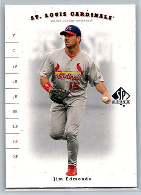 Jim Edmonds 2001 SP Authentic BASEBALL #52 St. Louis Cardinals | eBay