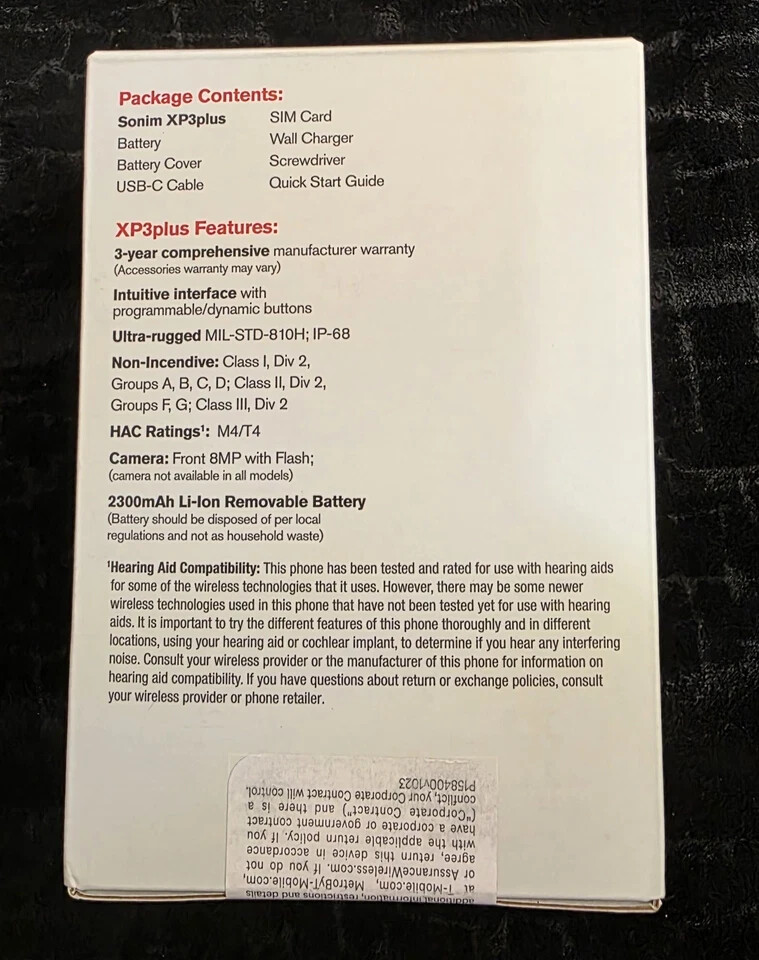 NEW! Sonim XP3 Plus XP3900 4G LTE 16GB Rugged (T-Mobile) Flip Phone NO ...