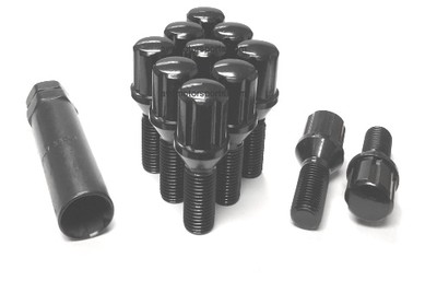 (10) 12x1.5 SPLINE LUG BOLTS BLACK WHEEL LOCKS 24MM SHANK MOST BMW ...