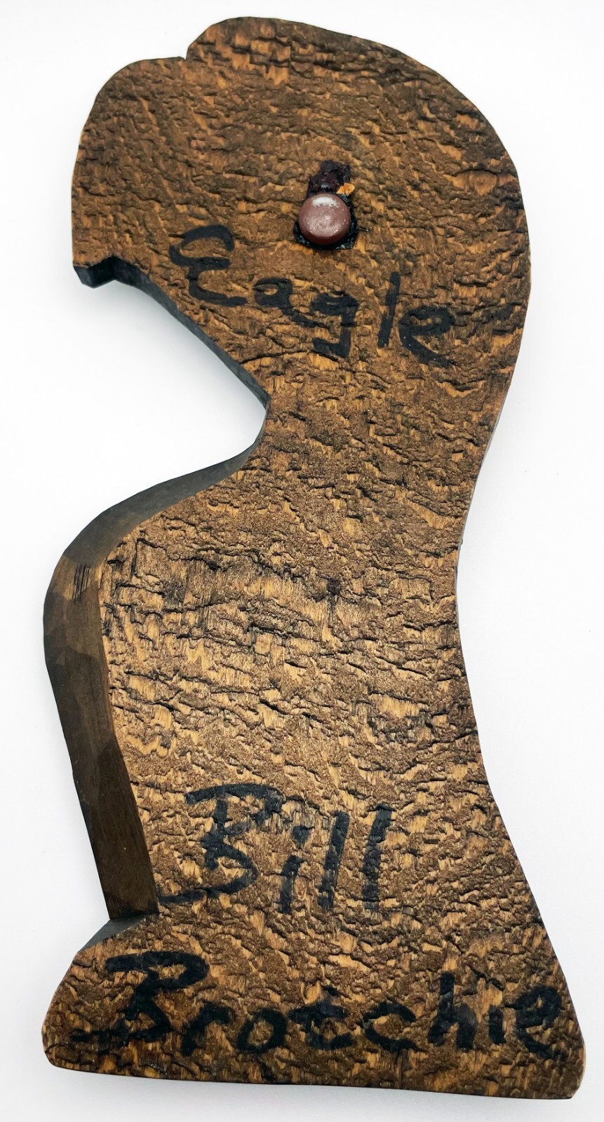 VTG Bill Brotchie Eagle Signed Wood Carving 8" Native American Wall Art ...