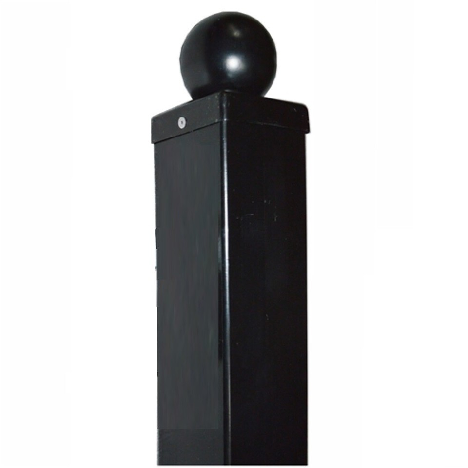 ALEKO Black Steel Gate Post 9 feet for Dual Swing Driveway Gates | eBay
