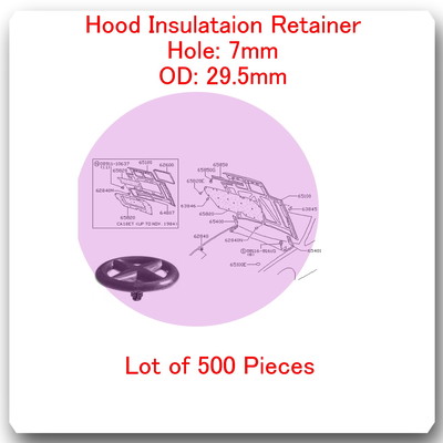 (Lot 500 Pc) Hood Insulation Retainer Hole 7mm OD 29.5mm Fits Infiniti ...