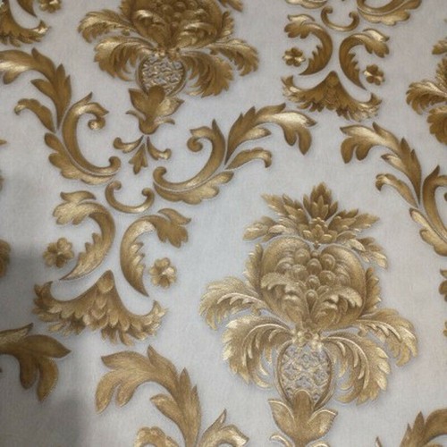 33FT Vintage Luxury Gold Damask Textured Wallpaper Roll Embossed Floral ...