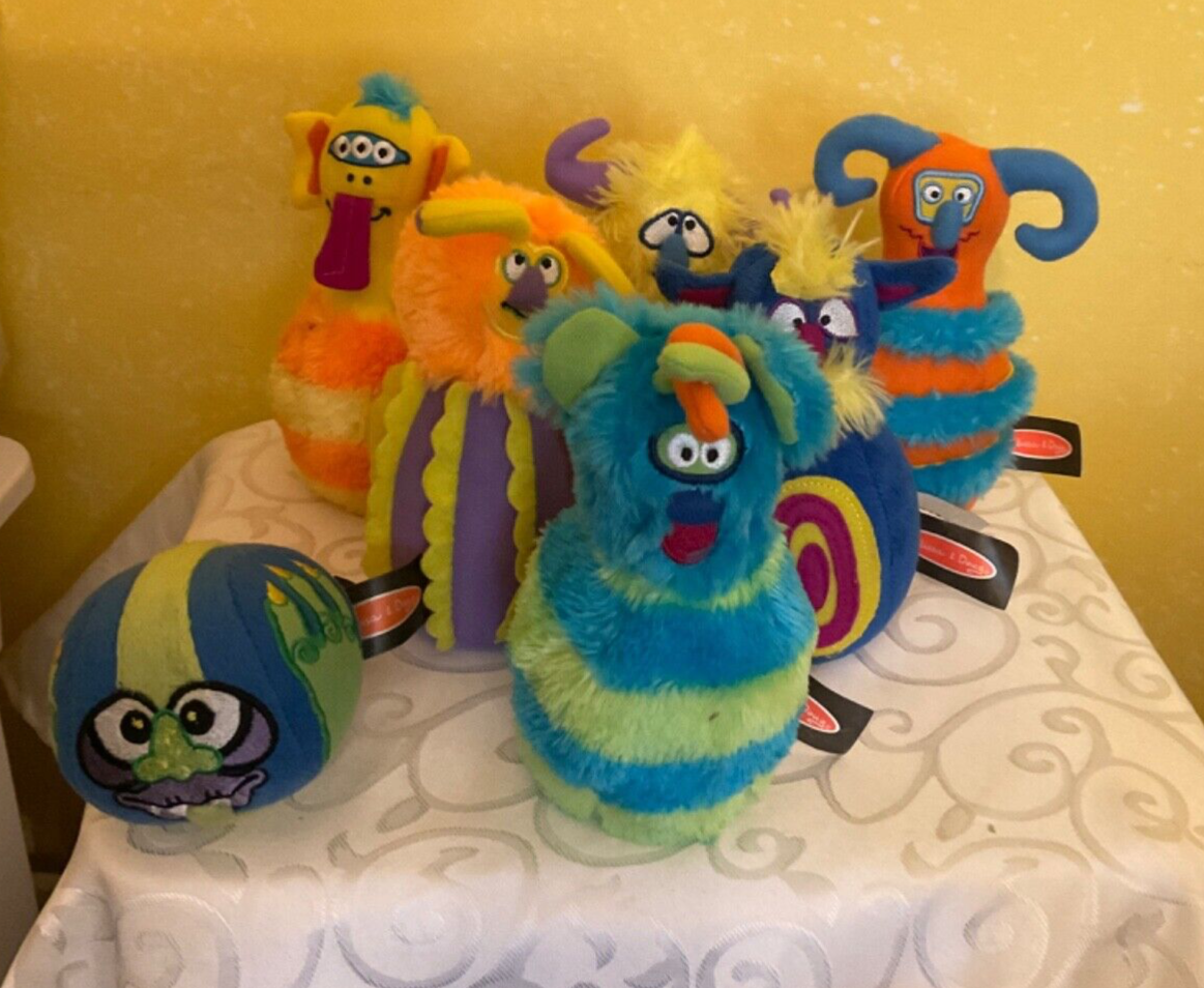 Melissa & Doug Plush Monster Bowling Set 6 Monsters & 1 Ball New EUC | eBay