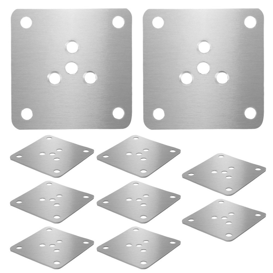 10pcs Leg Mounting Plates - Table Leg Hardware - Straight Metal Brace ...