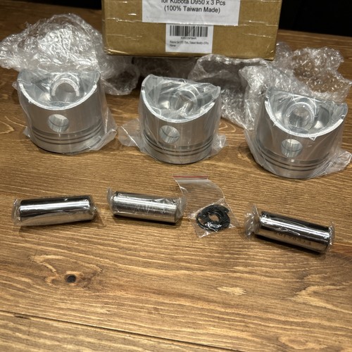New Piston Kit & Rings STD for Kubota D950 Engine 3 Cylinders Missing ...