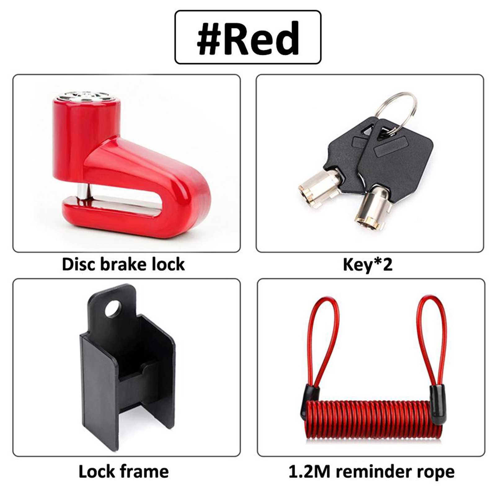 Motorcycle Lock Durable Wear-resistant Brake Disc Lock Reminder Rope ...