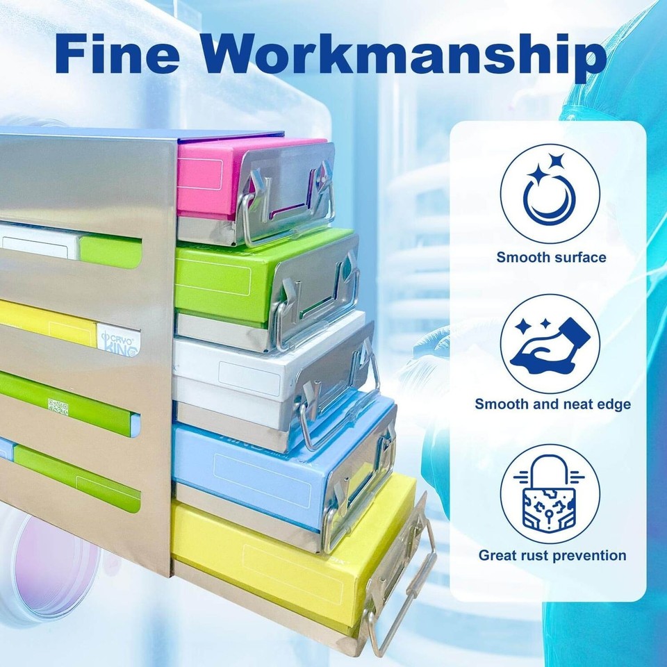 CryoKING® Sliding Drawer Freezer Racks, Stainless Steel, Pull-out ...