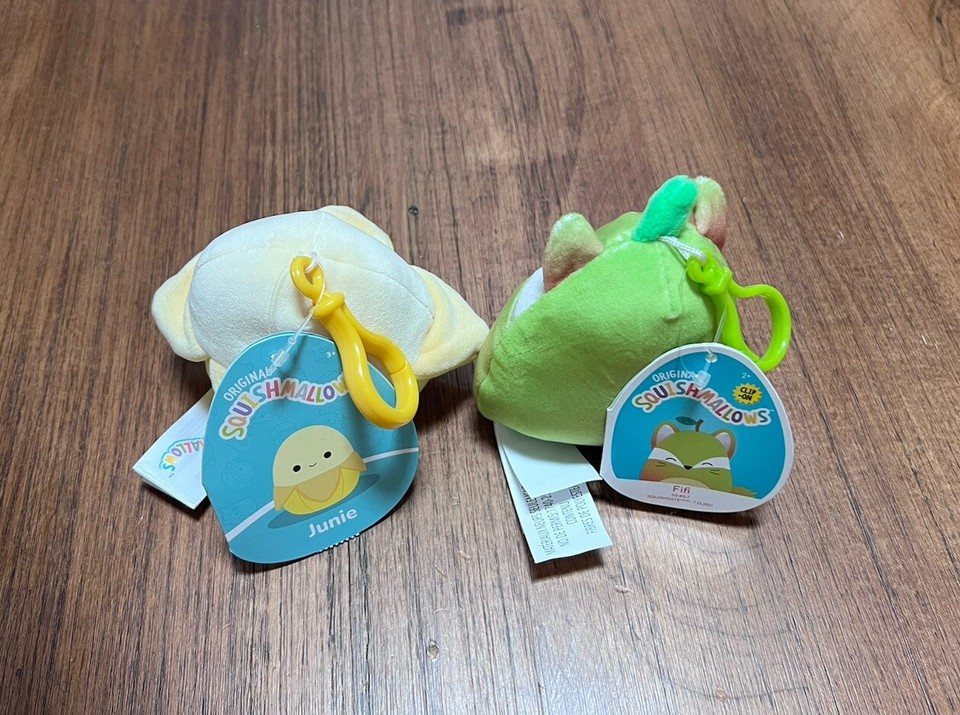 Squishmallow Junie Banana Fruit Plush NEW Nwt Clip On Pear Fifi Fox Set ...