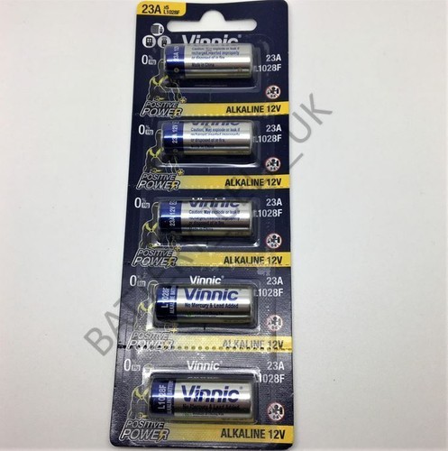 5x 12V L1028 BATTERY VINNIC ALKALINE L1028F L1028 LRV08 23A MN21 A23 ...