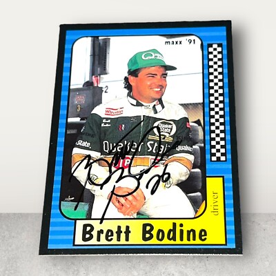 Brett Bodine QUAKER STATE signed VINTAGE 1991 MAXX #26 WINSTON CUP NASCAR card | eBay