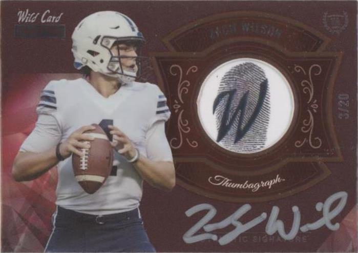 2021 Wild Card MATTE - Thumbagraphs Zach Wilson #MTA-5 Chase Red-Orange ...