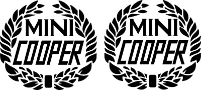 Mini Cooper logo x2 Car Vinyl Decal Sticker in Black, other colours ...