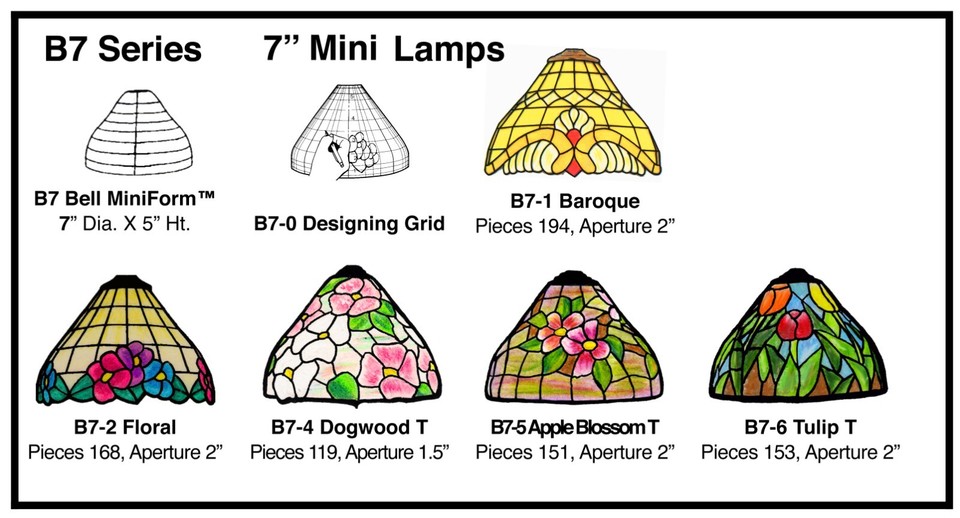 HL Worden B7 Stained Glass Tiffany Lamp MiniForm Mold or Patterns For B ...