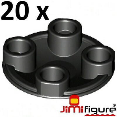 NEW 20 x LEGO 2x2 Round Plate with Rounded Bottom Boat Stud Black 2654 ...