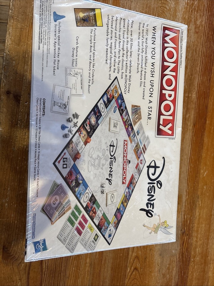 Disney Monopoly Hasbro Celebrate Magic Animation Edition 2016 New ...