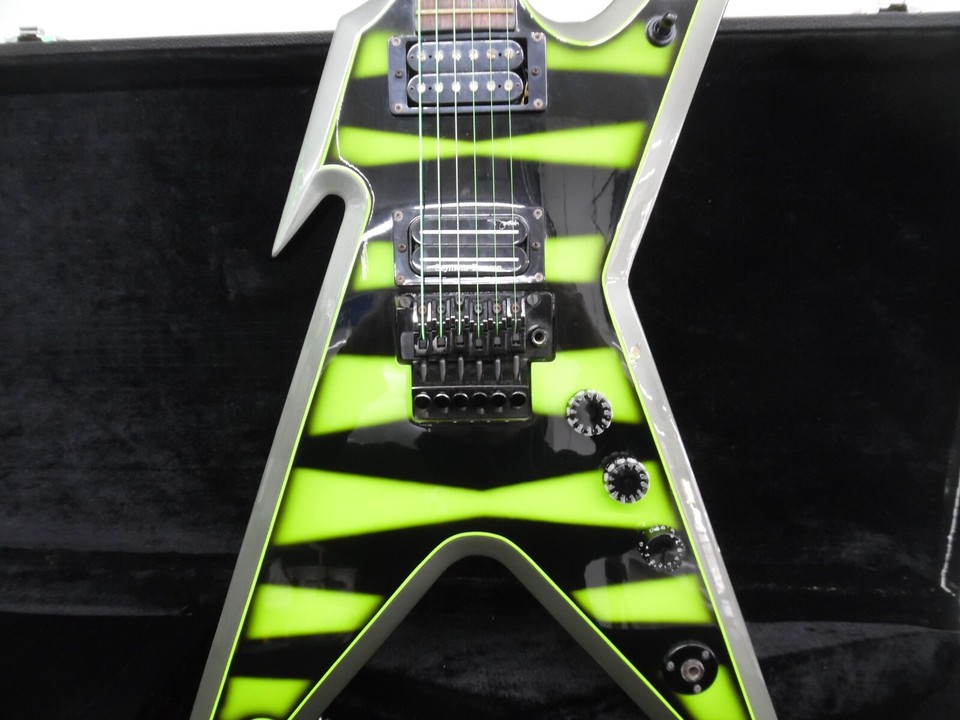 Dean Dime Razorback Bumblebee Slime Green Signature Guitar with Hard ...