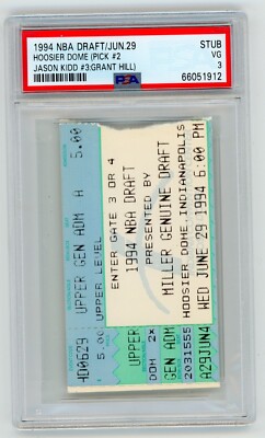 1994 NBA DRAFT PSA 3 TICKET STUB PRE DEBUT JASON KIDD GRANT HILL ROOKIE ...