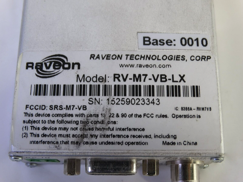 Raveon Radio Data Wireless UHF Modem, Model RV-M7-VB-LX, For Parts ...