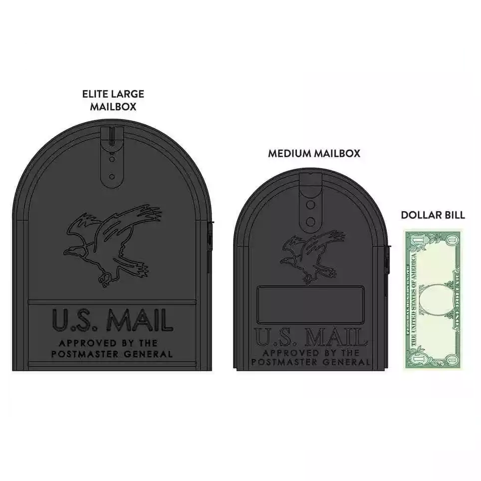 Architectural Mailboxes Elite Large, Steel, Post Mount Mailbox, Black ...