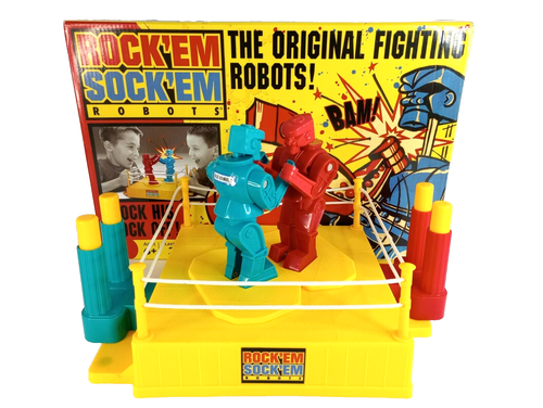 ROCKEM SOCKEM ROBOTS - Mattel 2012 Toy Game - Red Rocker Blue Bomber ...