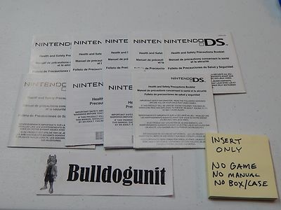 Lot of 9 Nintendo DS Health & Safety Precaution Booklet Inserts Only | eBay