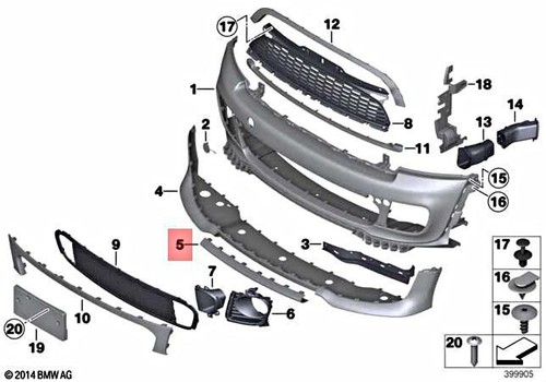 Genuine MINI R55 R56 R57 R58 JCW Front Bumper Lower Spoiler Black ...