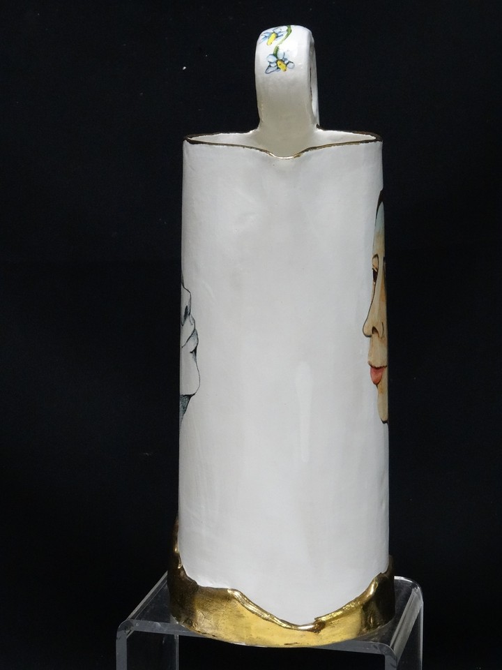 RARE MARY LOU HIGGINS (1926–2012) SCULPTURED FIGURAL PAINTED ART ...