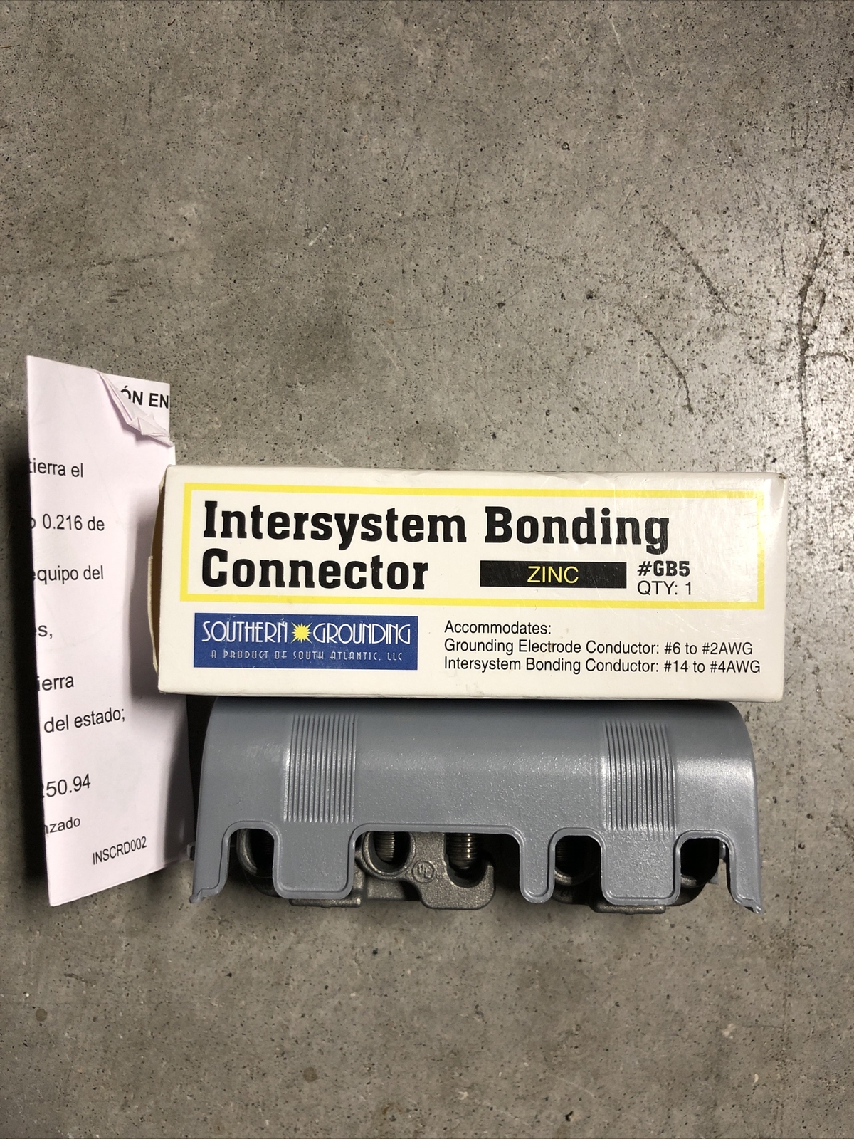 1 – Southern Grounding Zinc Intersystem Bonding Connector ZIBC. NEW in ...