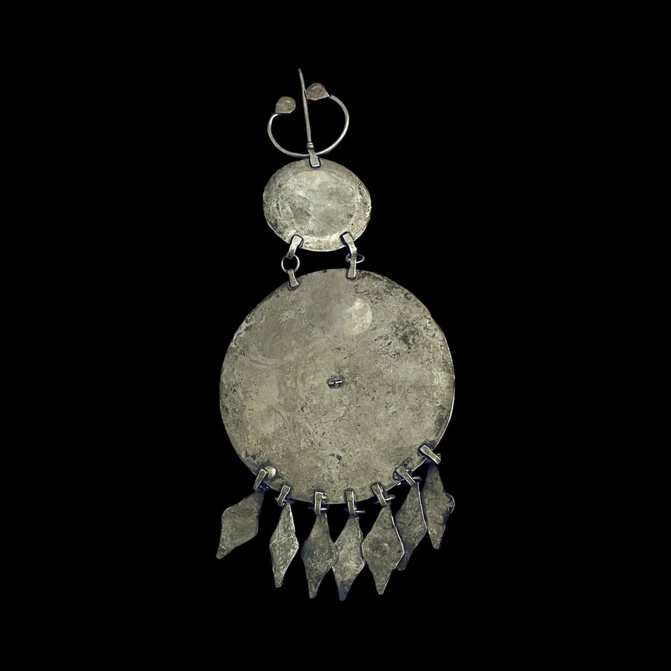 Antique Berber Kabyle Tribal Beni Yeni Silver Red Coral Enamel Pin ...