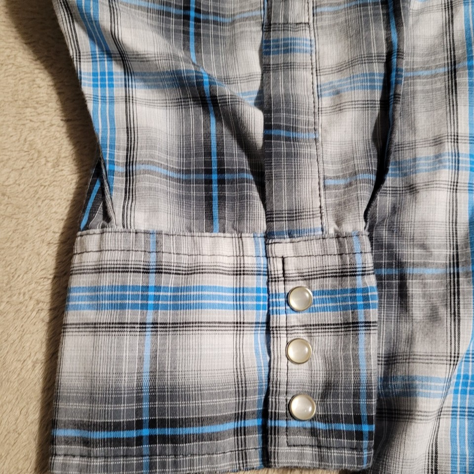 WRANGLER SHIRT Men's 3XL Western Fashion Pearl Snap Button-Up Long ...