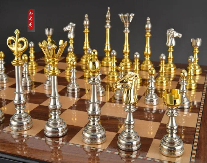 luxury chess set pure metal zinc alloy chess pieces | eBay