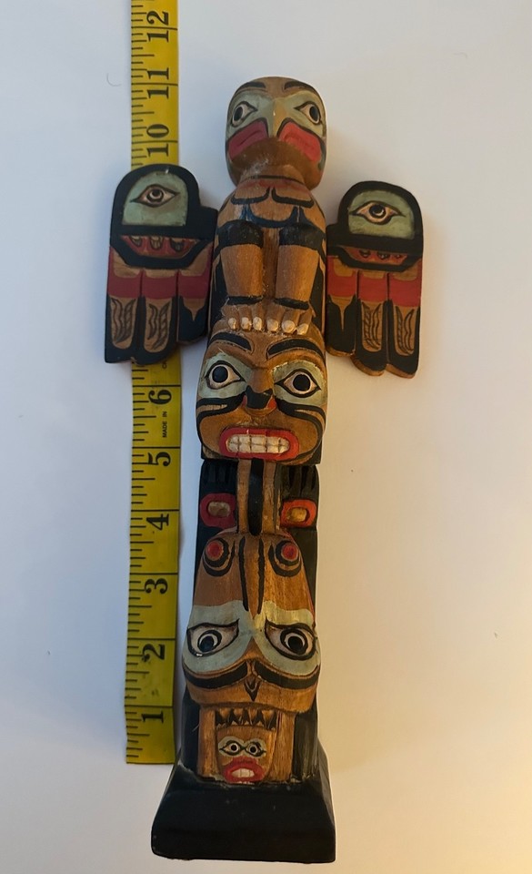 11 in kwakiutl totem pole with man eating figure | eBay