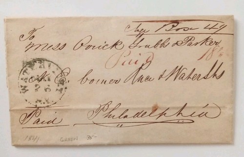 J101# Old 1841 Stampless Cover/ Letter | eBay