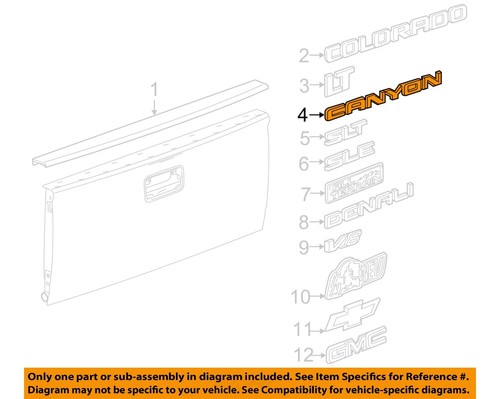 GMC GM OEM 15-16 Canyon Bed / Fender-Emblem Badge Nameplate 22900425 | eBay