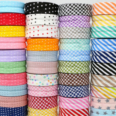 Cotton Polka Dot Bias Binding Tape 1 Inch Patterned Single Fold Sew ...