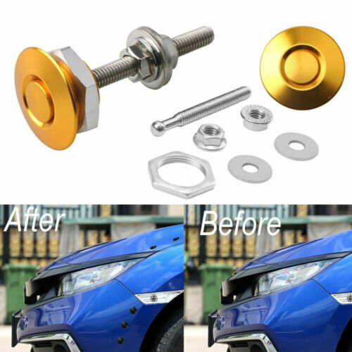 2pcs Push Button Quick Release Hood Bonnet Pins Lock Clip Car Bumper ...